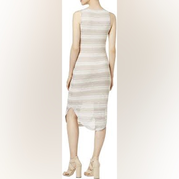 Bar III | Dresses | Bar Iii Stealth Striped Gray And Peach Dress | Poshmark